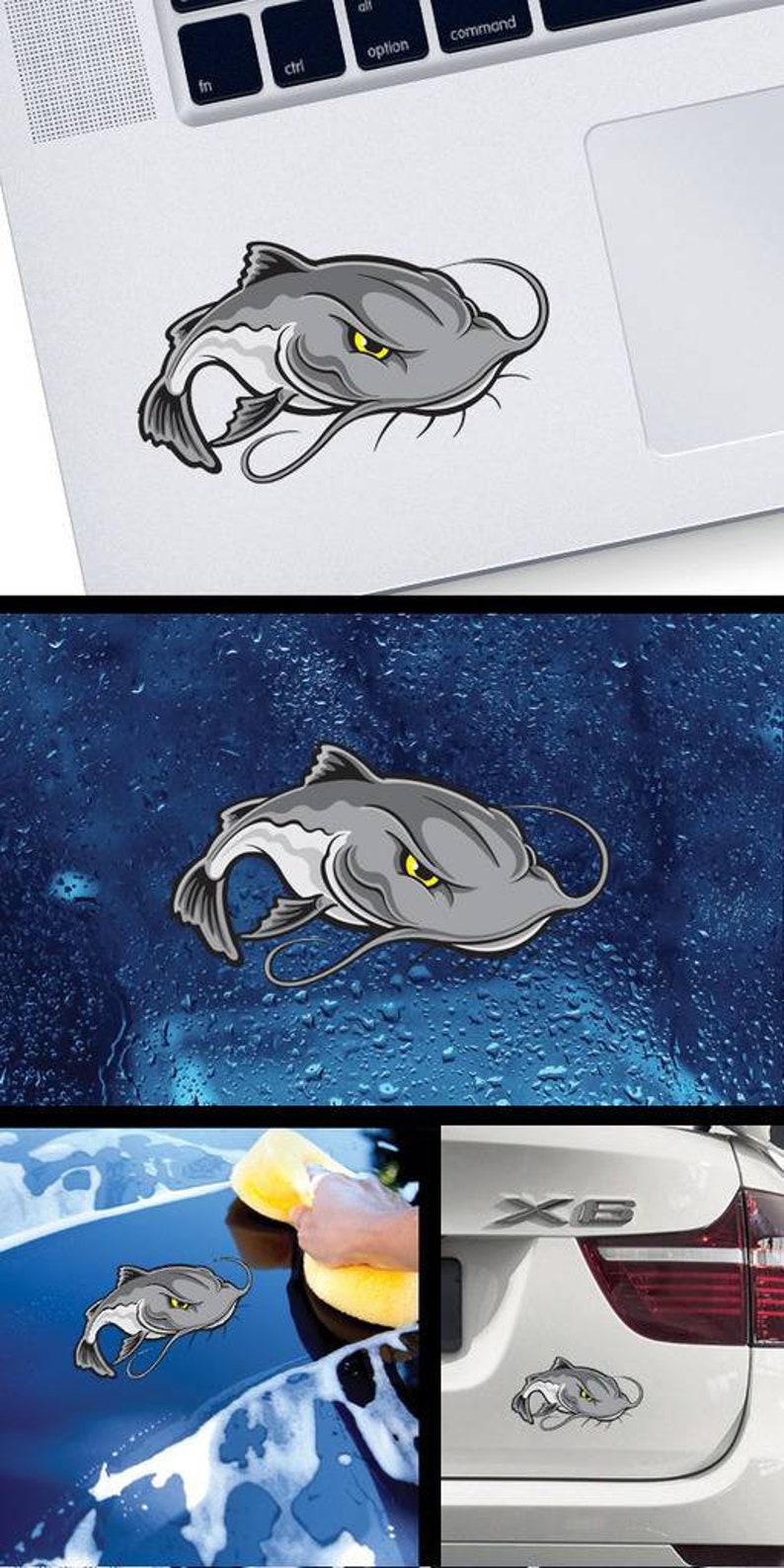 Decal Sticker Catfish Fishing Lake River Freshwater Fishing - Etsy