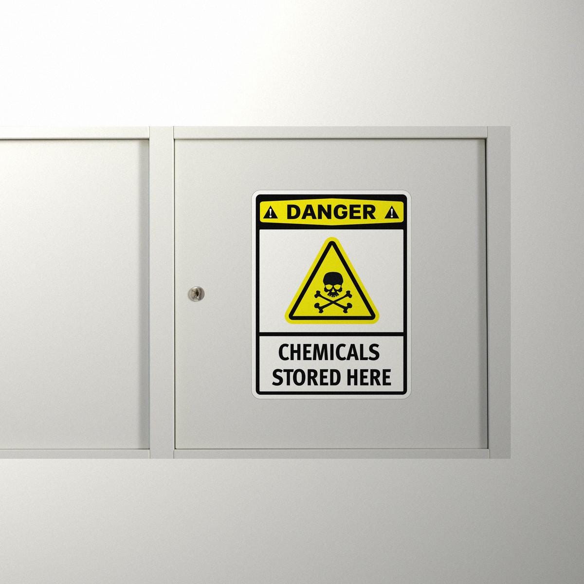 Decal Sticker Danger Chemicals Stored Here Information Sign Safety Sign ...