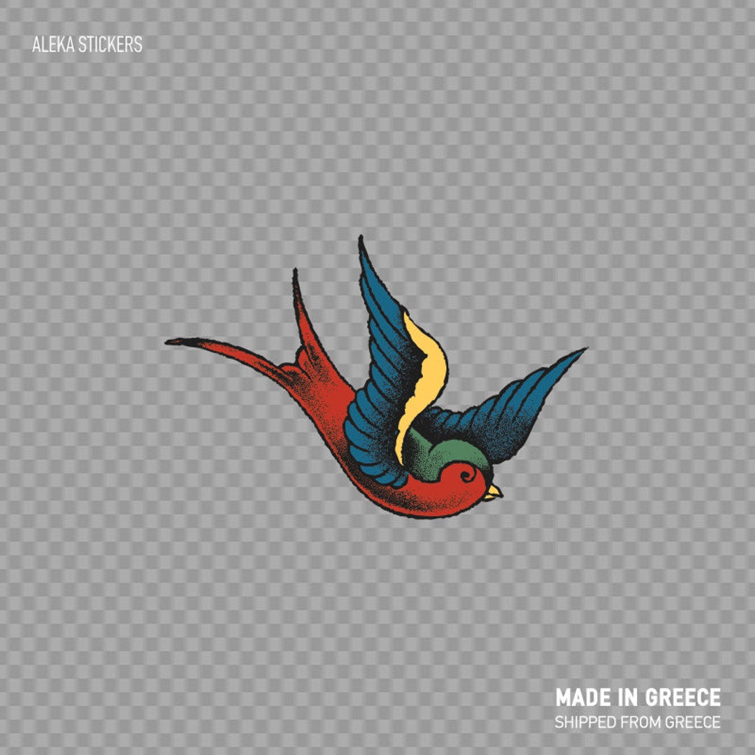 Decal Sticker Popular Tattoo Swallow Spring Bird Fantasy Full Color ...