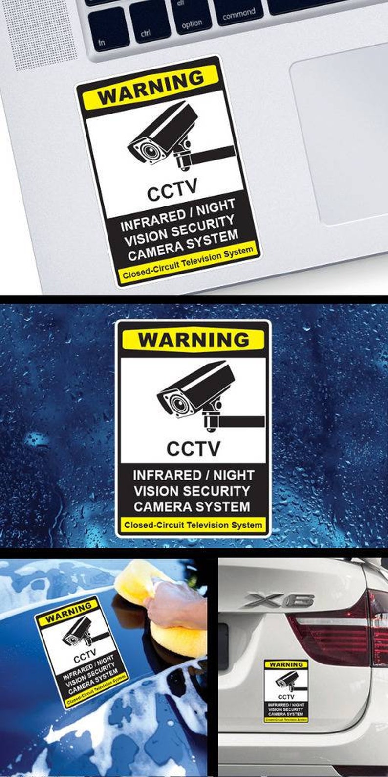 Decal Sticker Cctv Infrared Night Vision Camera Information Security ...