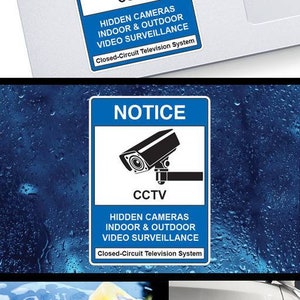 Decal Sticker Hidden Cameras, Indoor/outdoor Video Surveillance Warning ...