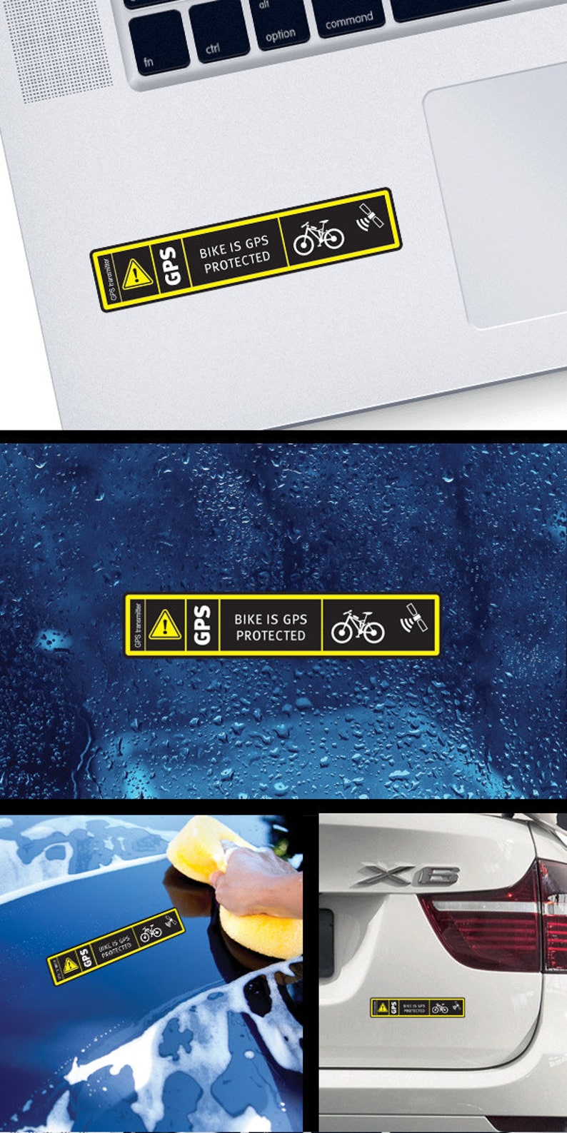 Decal Sticker Bike is Gps Protected Cycling Funny Warning Sign Bike Top ...