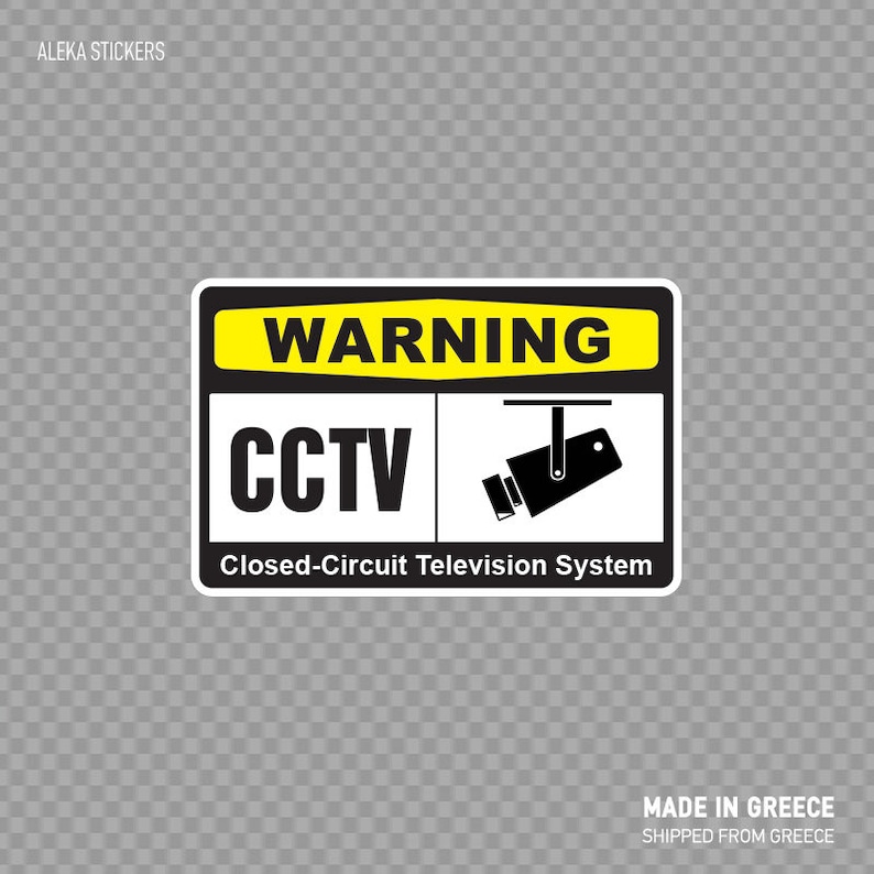 Decal Sticker Warning Cctv Video Surveillance Camera Information ...