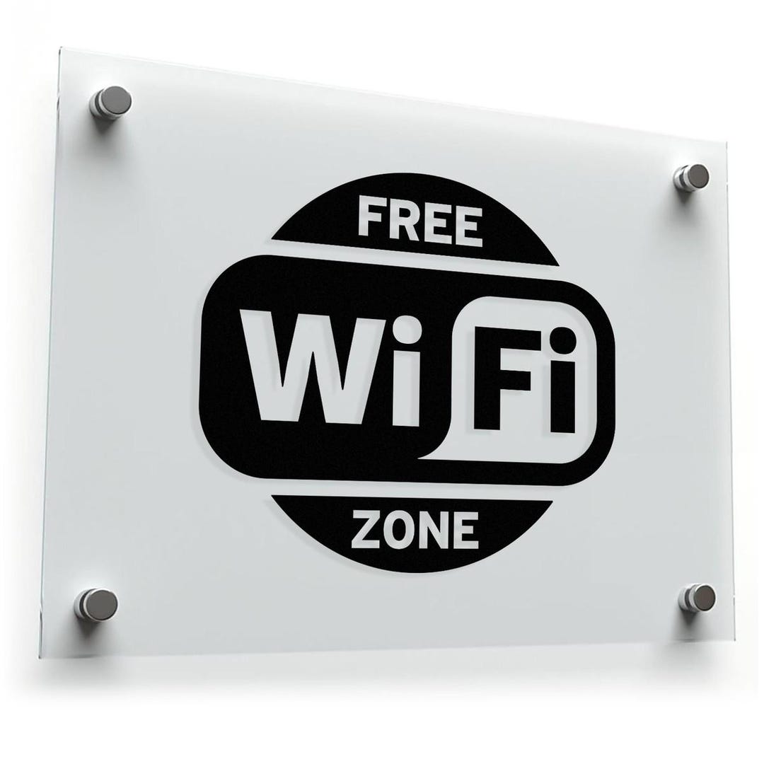 Free Wifi Zone Sticker - Bold Vinyl Decal for Cafes, Restaurants, and ...