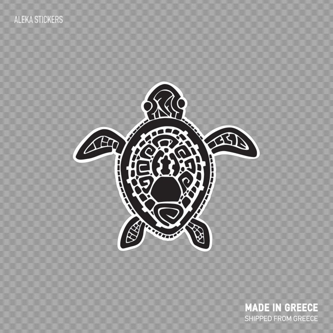 Decal Sticker Sea Turtles Tribal Reptile Ocean Black and White - Etsy