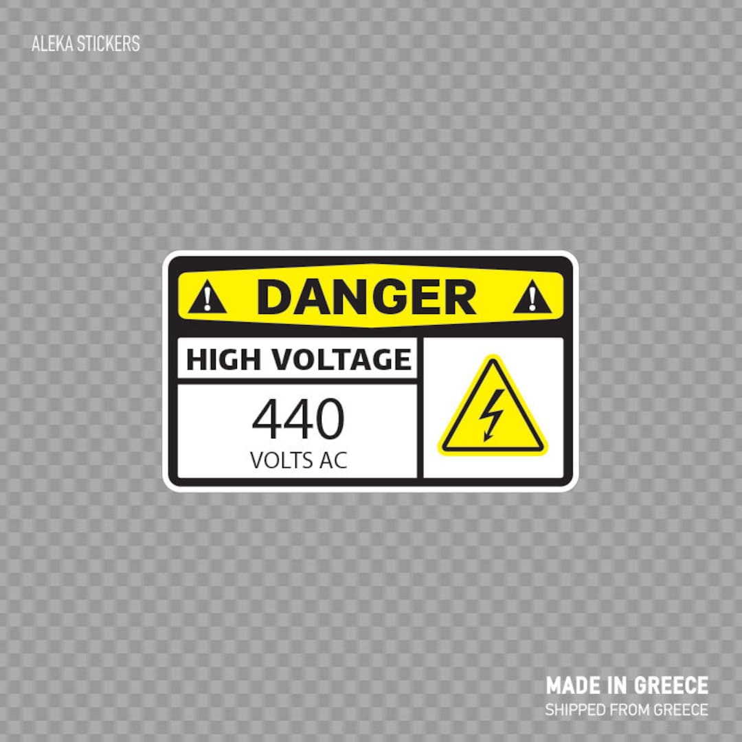 Decal Sticker Danger High Voltage 440 Volts Ac Electricity Clear ...