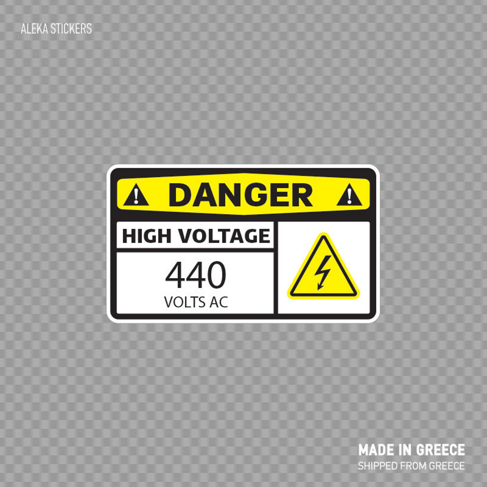 Decal Sticker Danger High Voltage 440 Volts Ac Electricity - Etsy