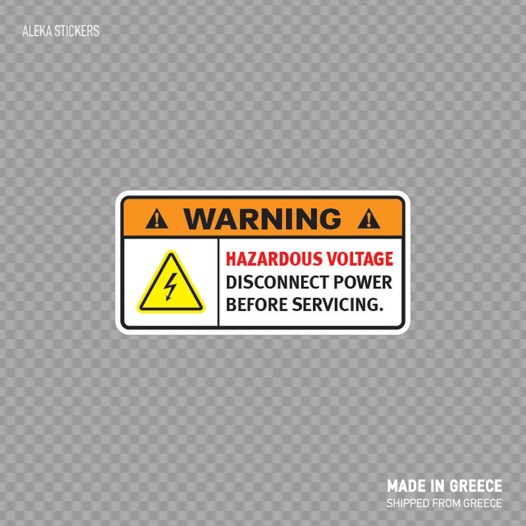 Prevent Accidents With Electricity Hazard Sticker Decal: Disconnect ...