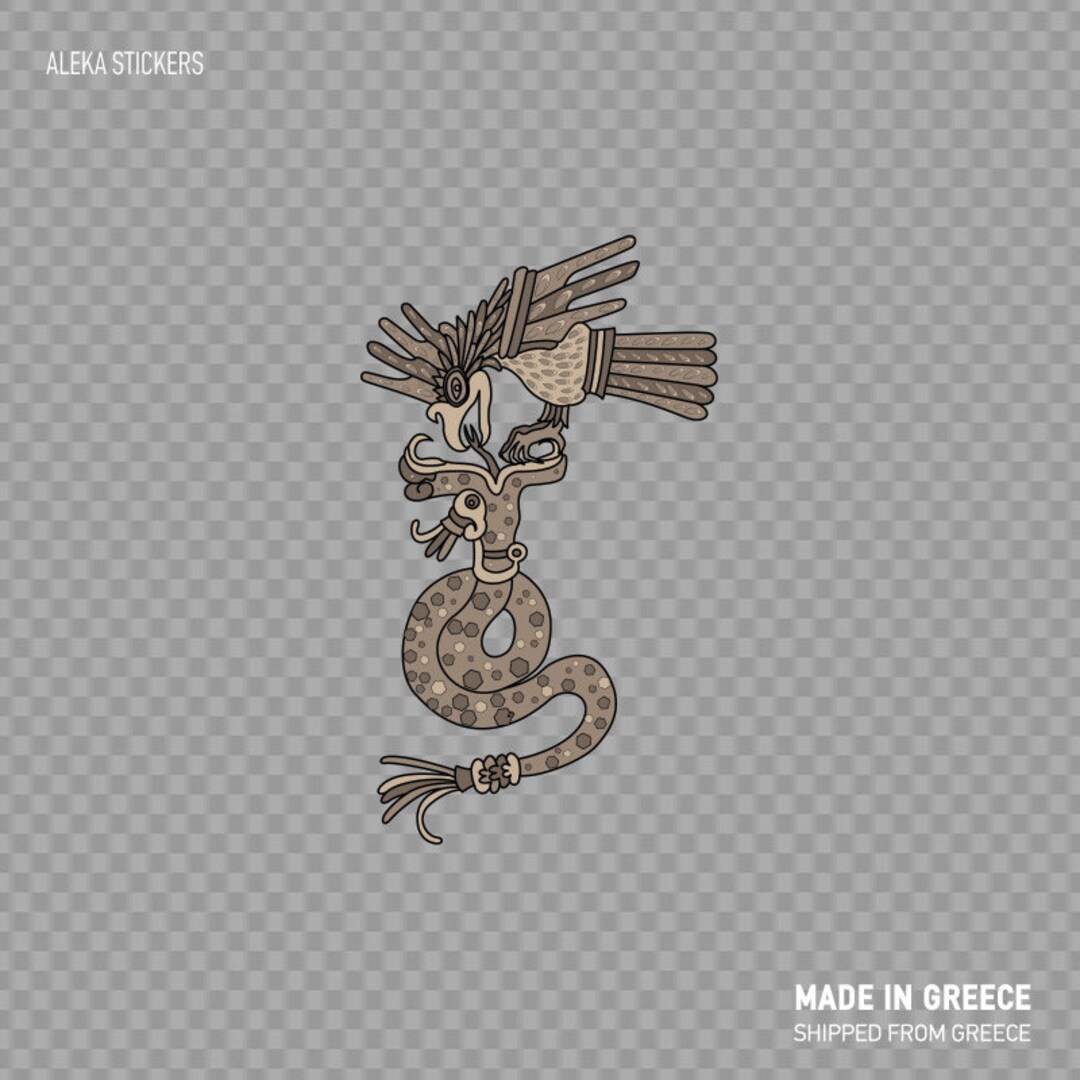 Decal Sticker Aztec Creatures Traditional Art Mythology Kukulkan Deamon ...