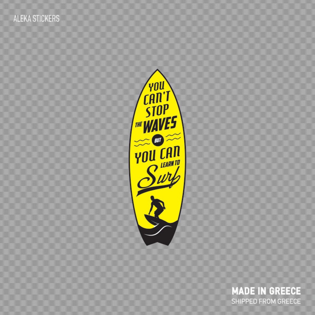 Decal Sticker Beginner Surf Message Sign Beach Holiday Surfer Surfboard ...