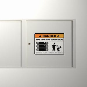 Decal Sticker Funny Sign Danger Stay Away From Server Room Perfect for ...