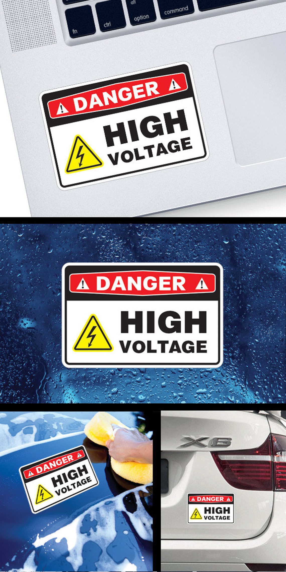 Decal Sticker Danger High Voltage Electricity Safety Sign Quality ...