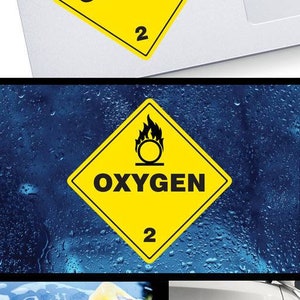 Decal Sticker Hazard Classification Class 2 Gases: Oxygen Warning Sign ...