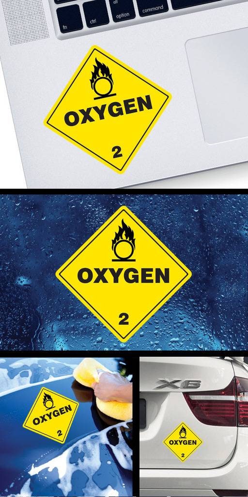 Decal Sticker Hazard Classification Class 2 Gases: Oxygen Warning Sign ...