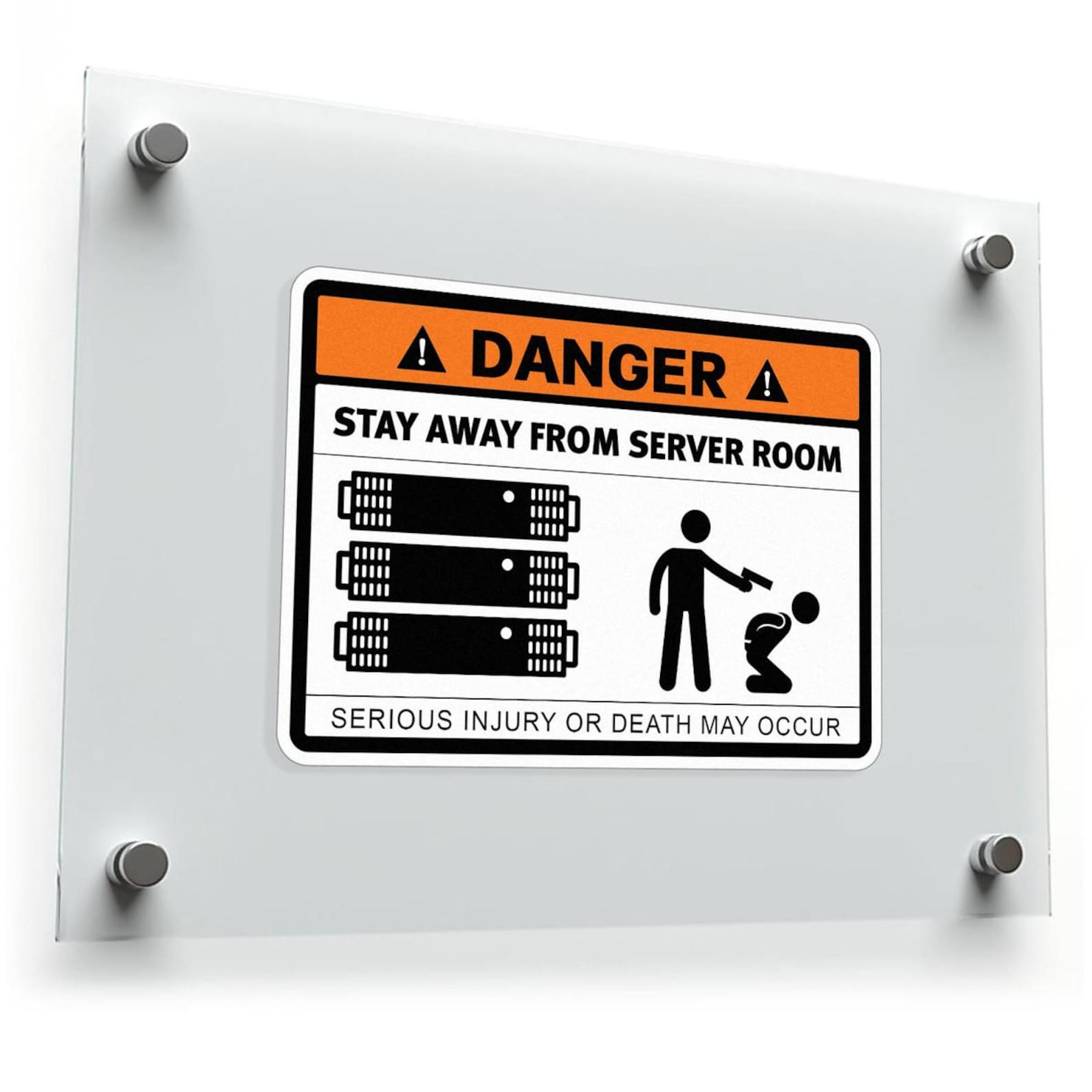 Decal Sticker Funny Sign Danger Stay Away From Server Room Perfect for ...