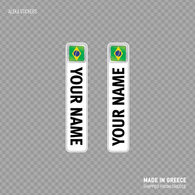 Decal Sticker Bicycle Mountain Bike Name Label Flag Brazil Mountain ...