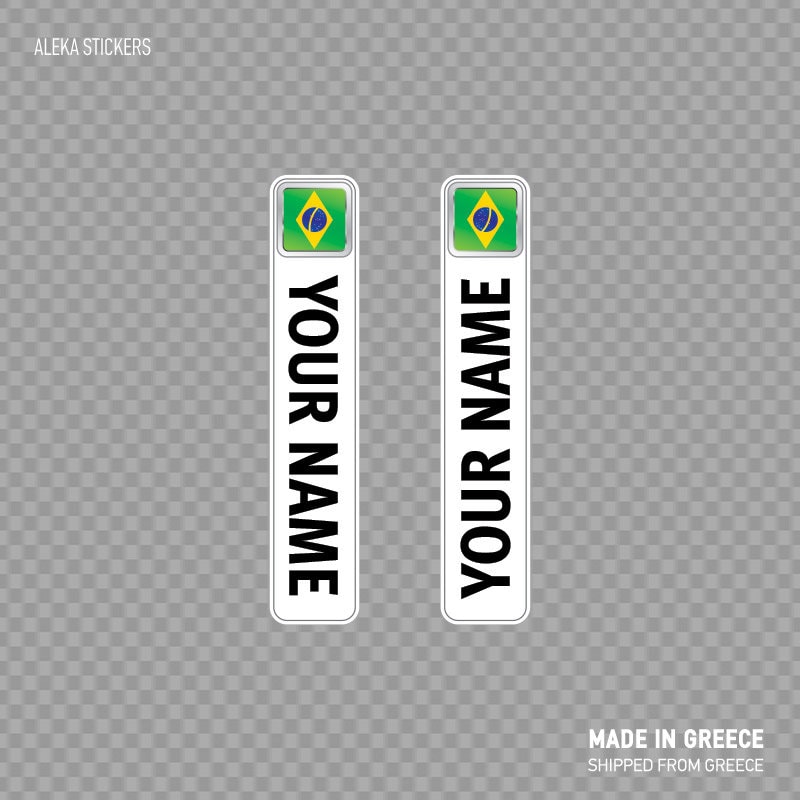 Decal Sticker Bicycle Mountain Bike Name Label Flag Brazil Mountain ...