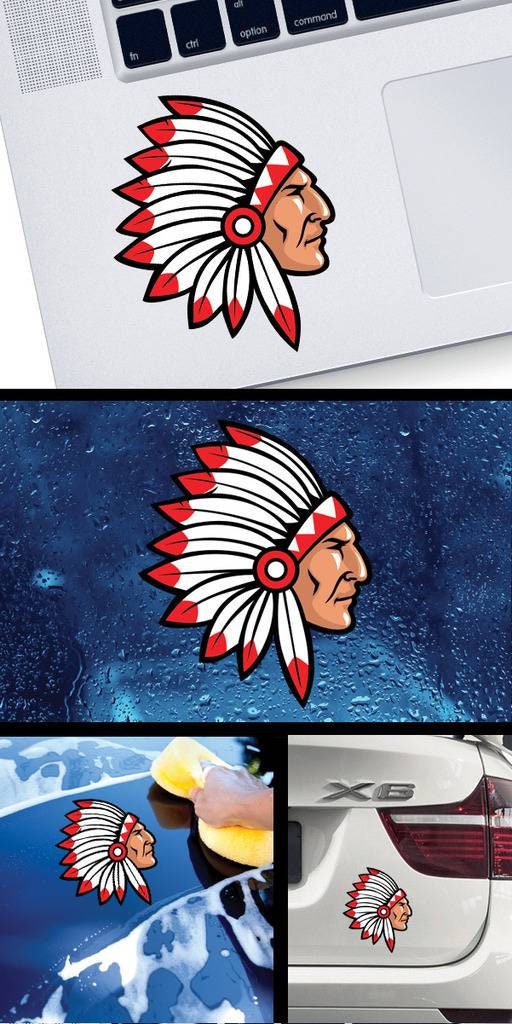 Decal Sticker Native American Warrior Chief Feathers Navajo Apache ...