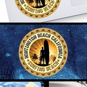 Decal Sticker California Huntington Beach Souvenir Memorabilia Surfing ...
