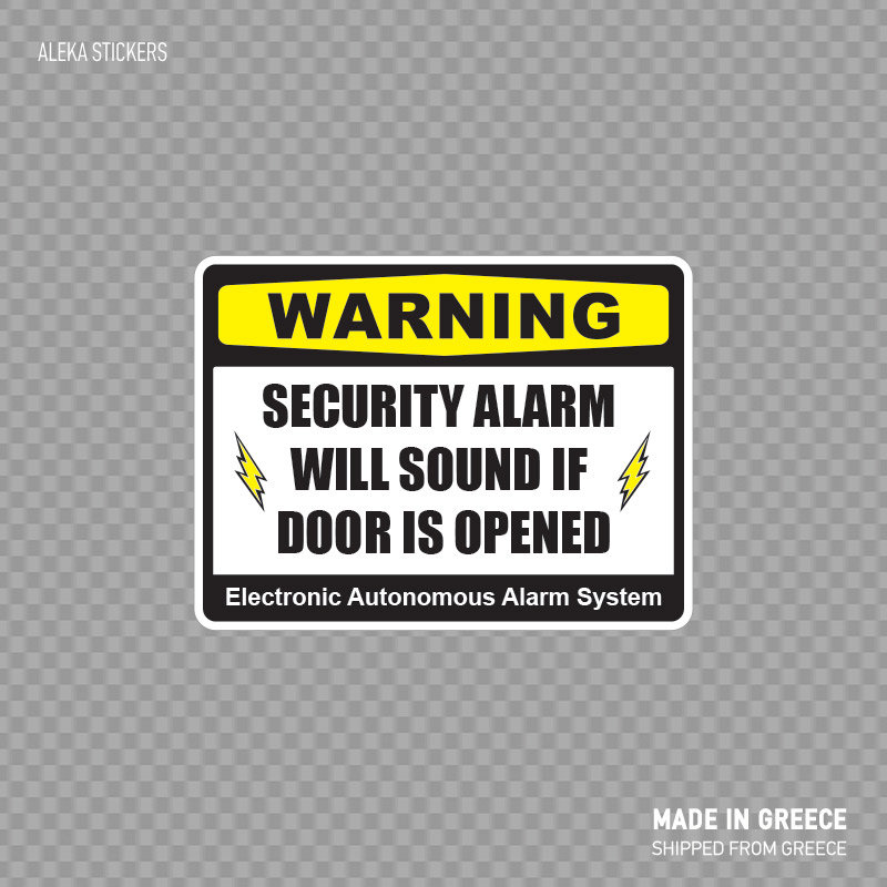 Decal Sticker Warning Security Alarm Will Sound If Door is - Etsy New ...