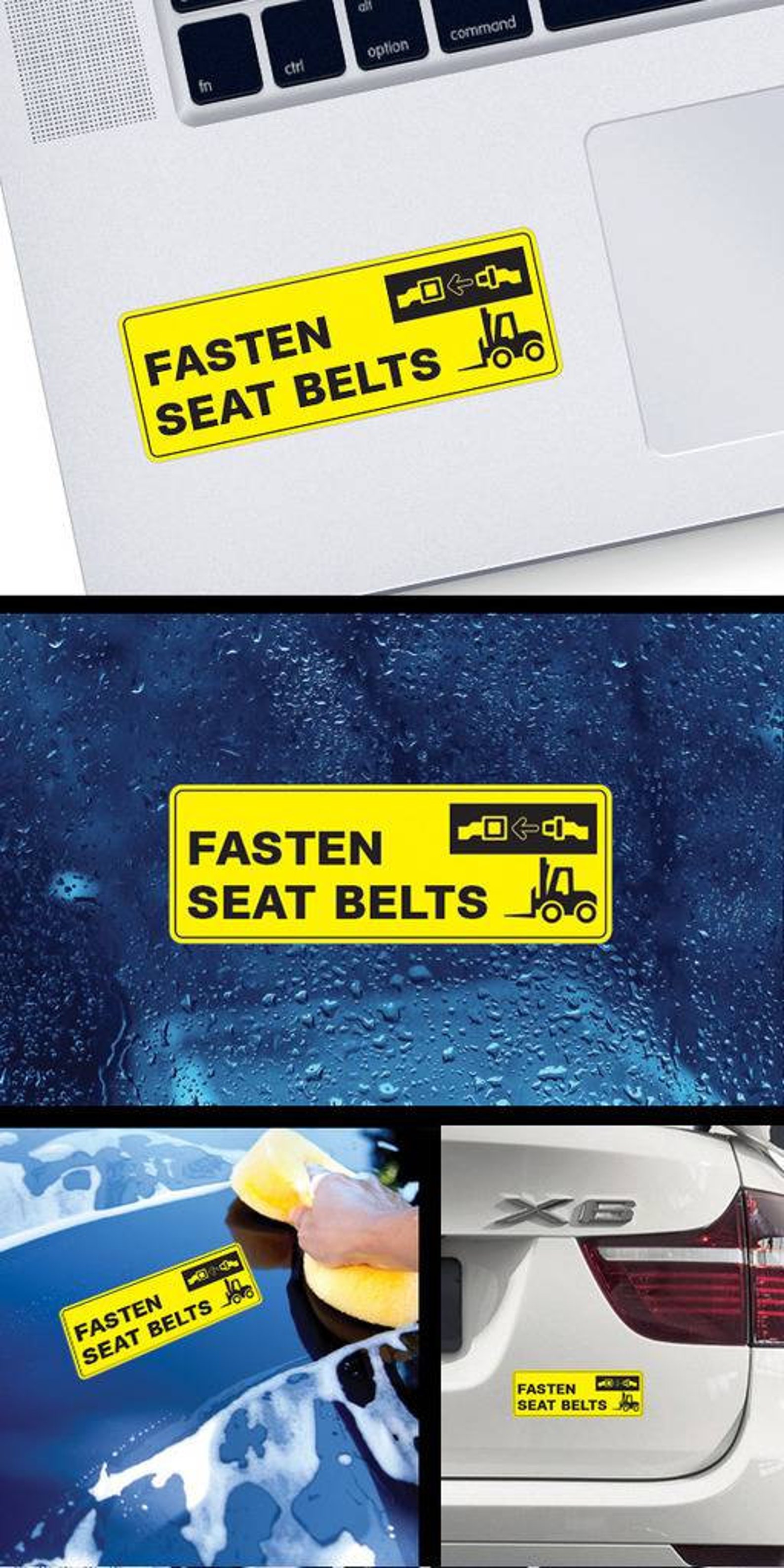 Decal Sticker Fasten Seat Belts Car Decoration Interior Decoration ...