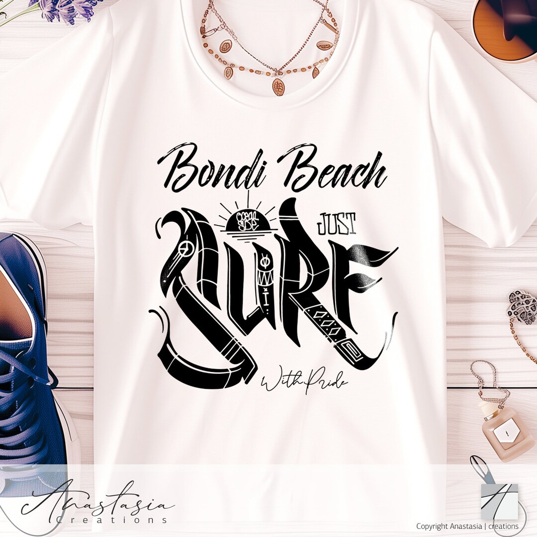 Surfing Bondi Beach With Pride Png, Svg Digital File Surfboard Wall Art ...