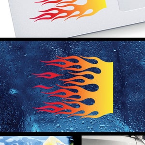 Decal Sticker Flame Red Orange Yellow Easy Rider Flamed Fire Helmet ...