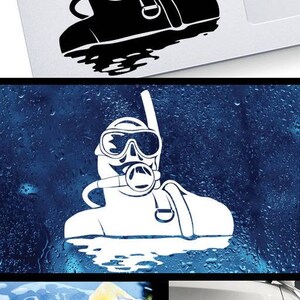 Decal Sticker Scuba Diver Apnea Diving Snorkelling Underwater Sports ...