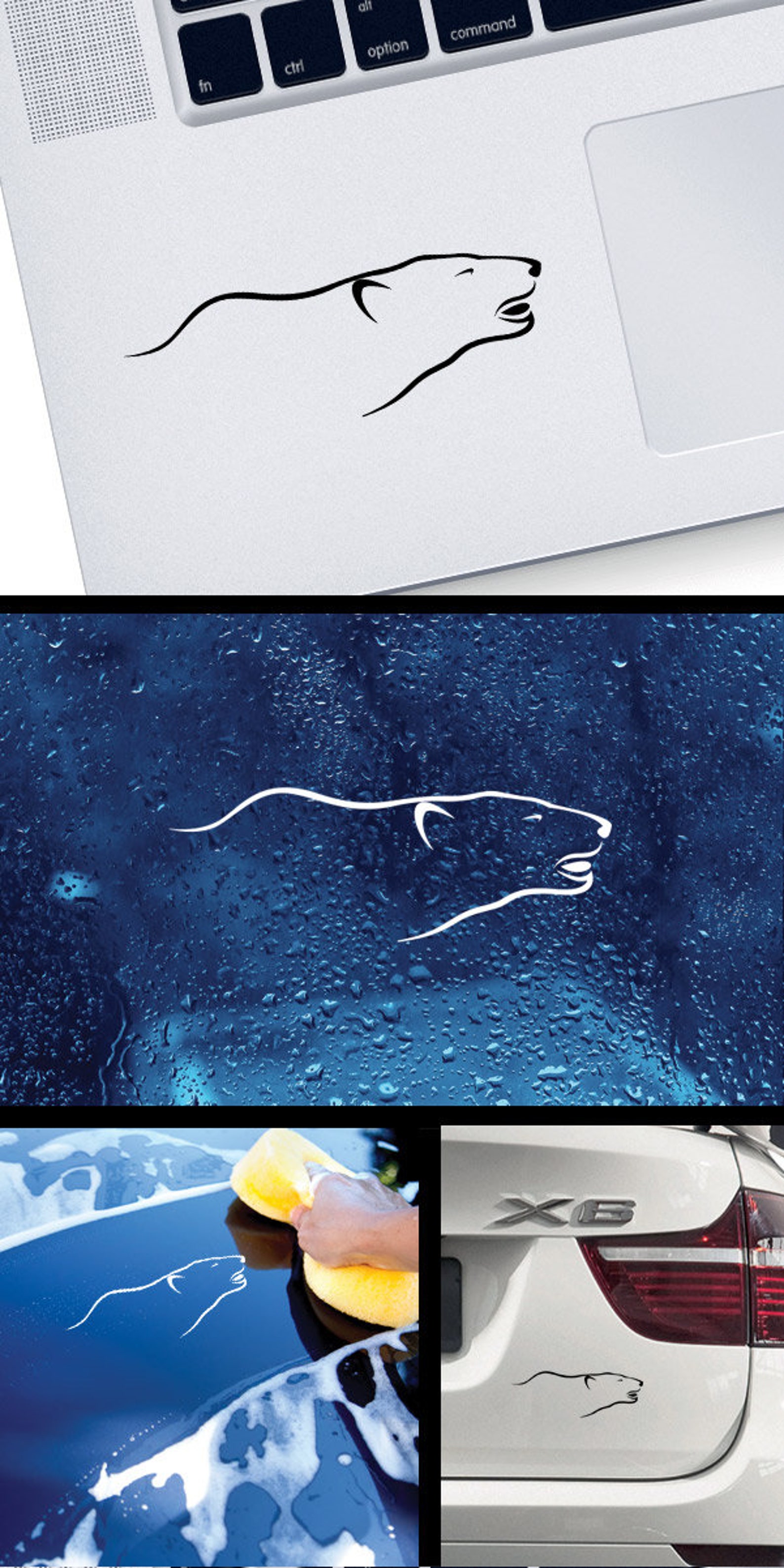 Decal Sticker Polar Bear Arctic Circle Ocean White Ice ZK48W - Etsy