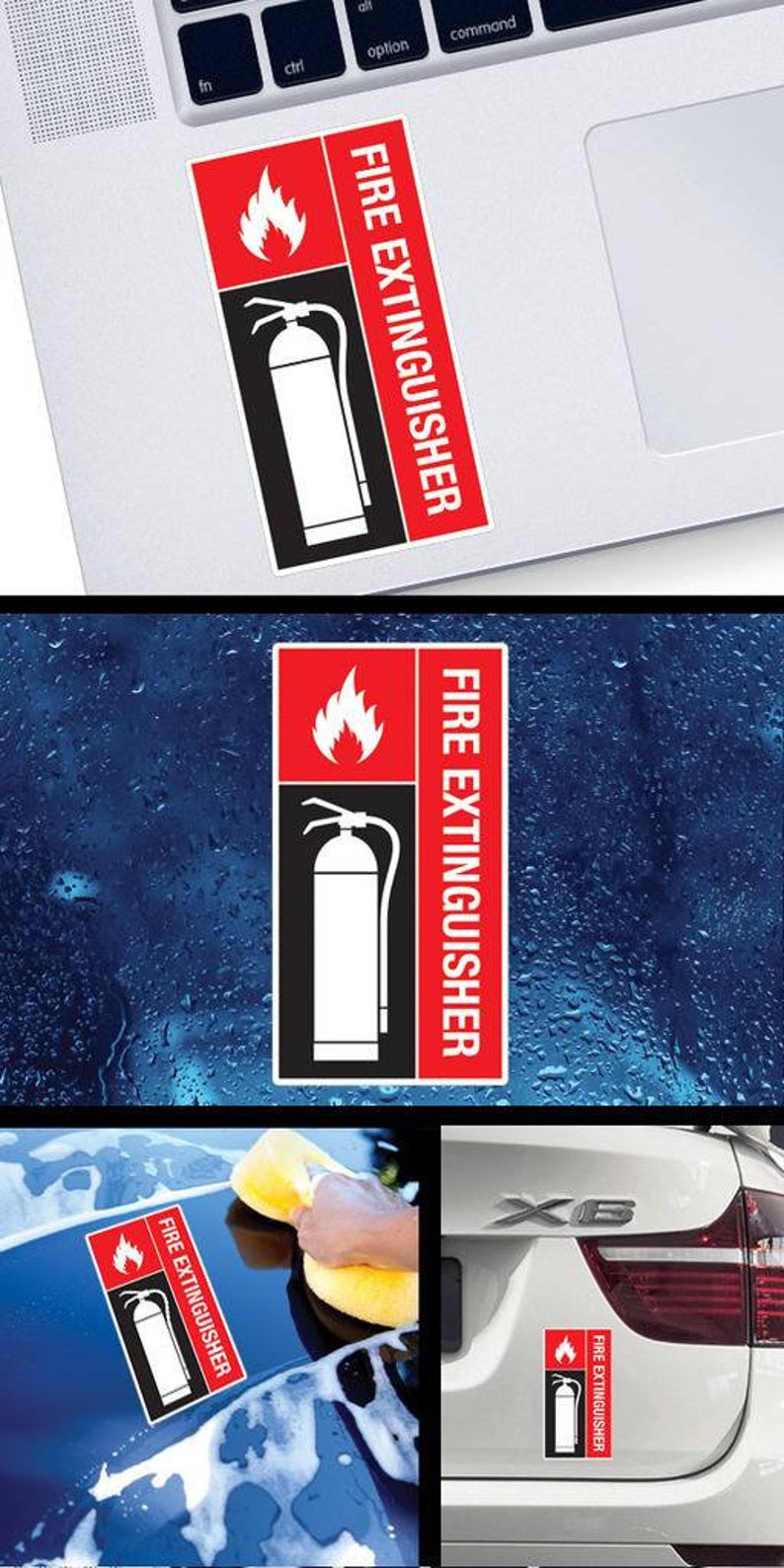 Decal Sticker Fire Alarm Emergencies Signs Fire Extinguisher Safety ...