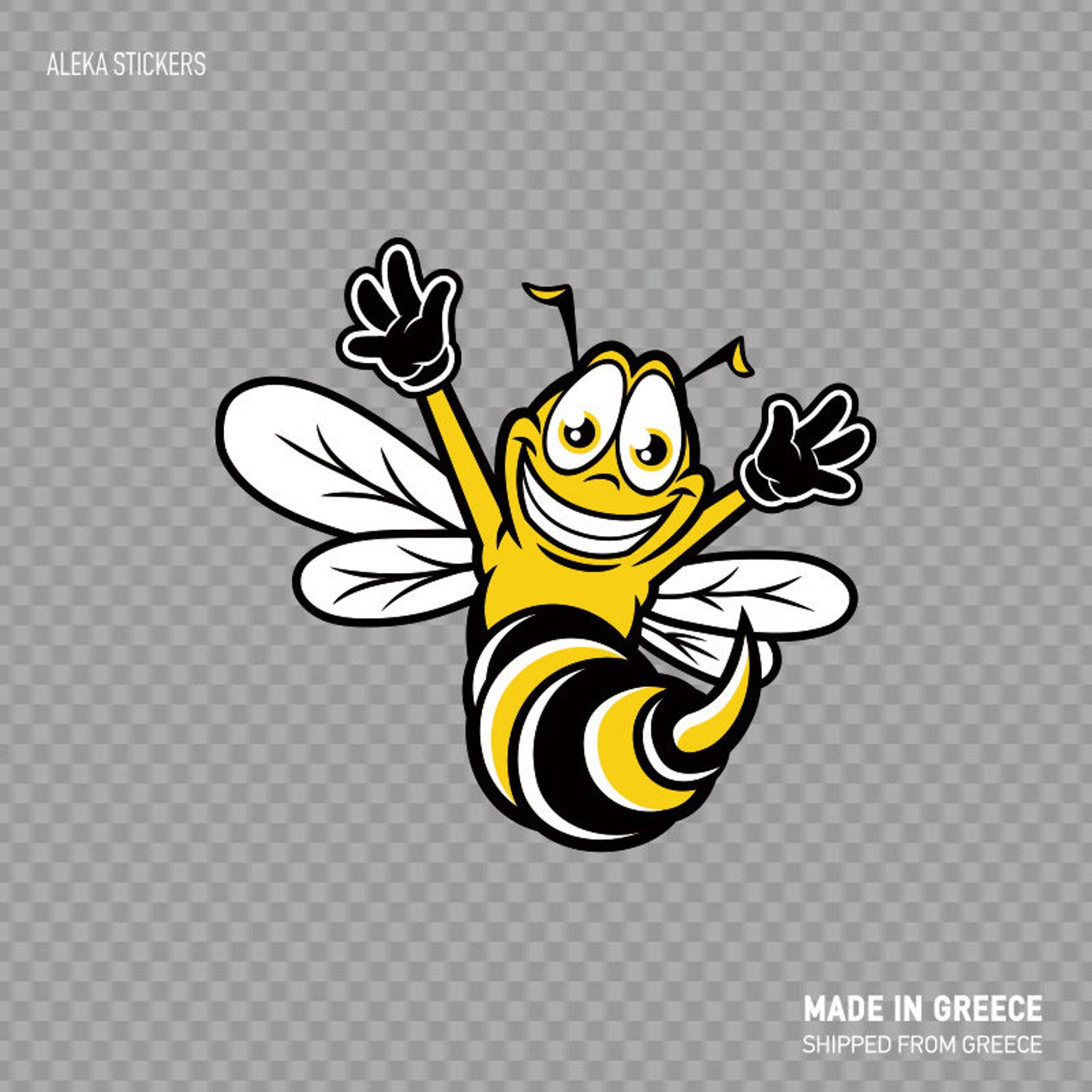 Decal Sticker Happy Bee, Hornet, Wasp, Vespa Smile Store Decoration Top ...