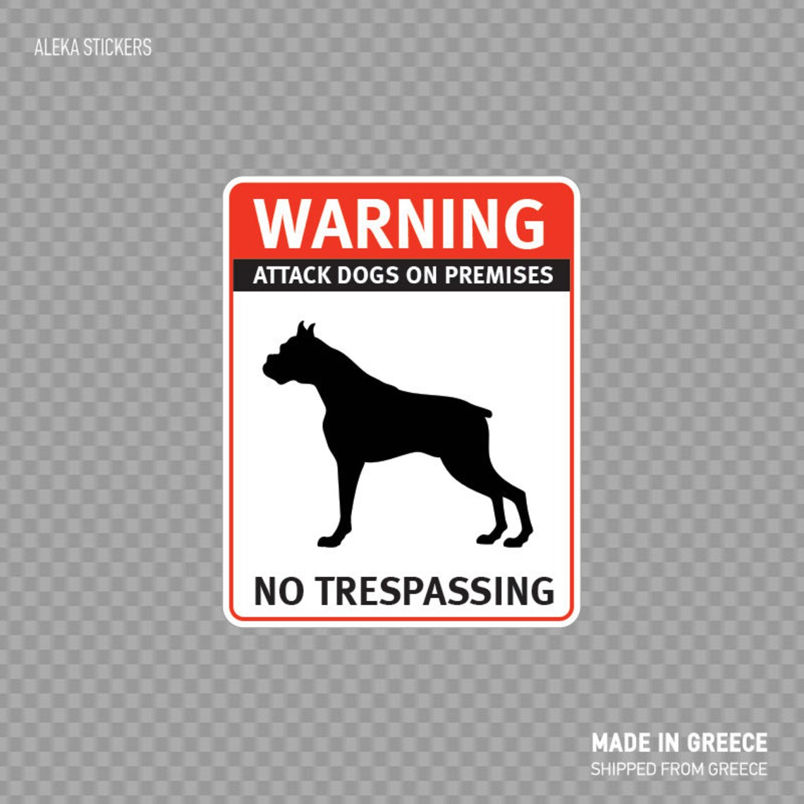 Decal Sticker Warning Attack Dog On Premises No Trespassing | Etsy