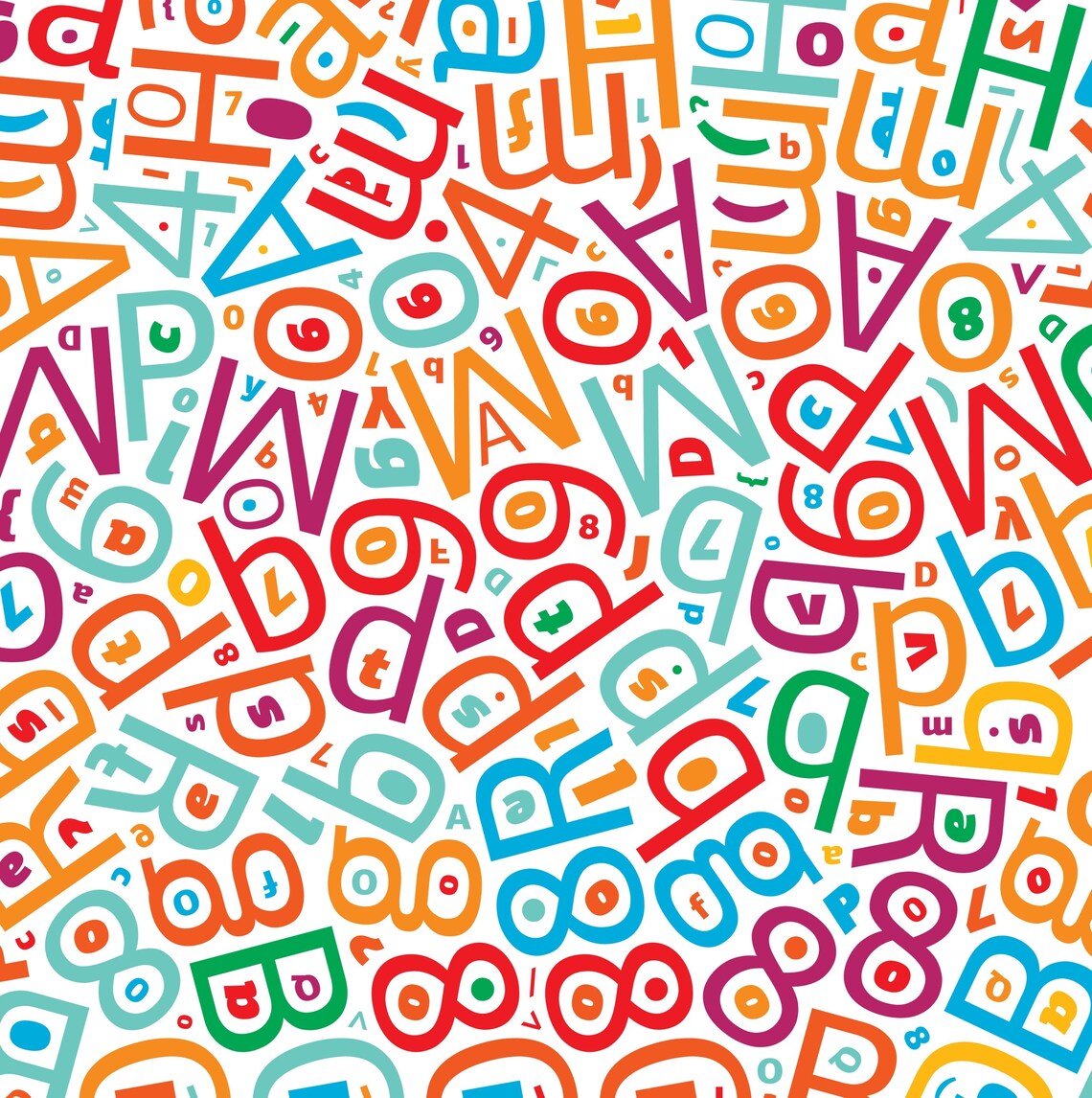 Mosaic Typography Letters Composition for Textile Prints or Poster ...