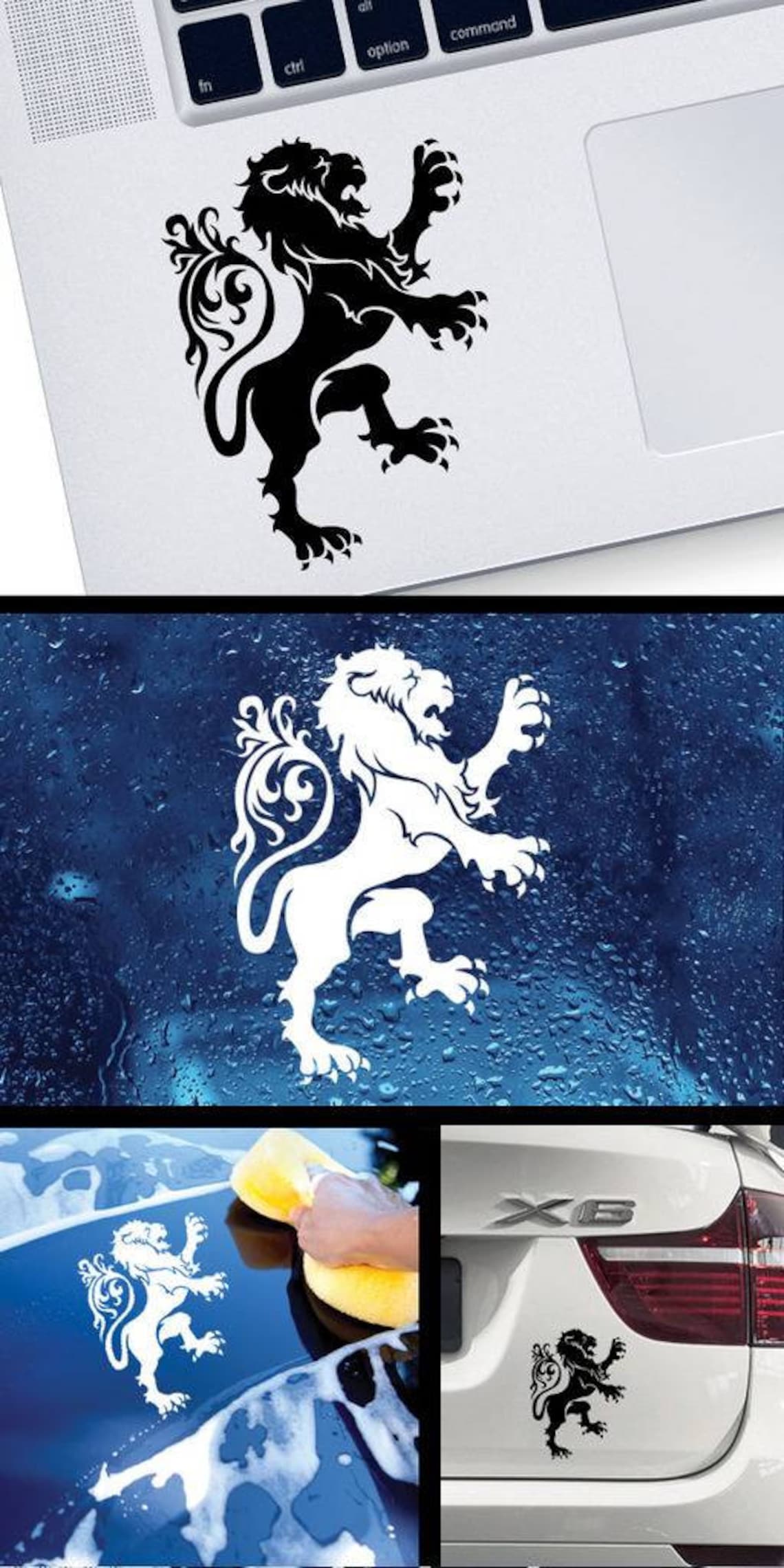 Decal Sticker Heraldic Lion Royal Kingdom Coat of Arms | Etsy