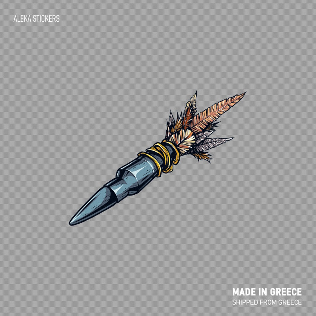 Decal Sticker Indian Bullet With Feather Weapon Primitive Combat ...