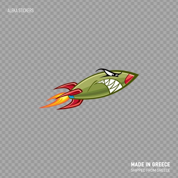 Decal Sticker Angry Rocket Flamed Attack Car Decoration W98X5 | Etsy