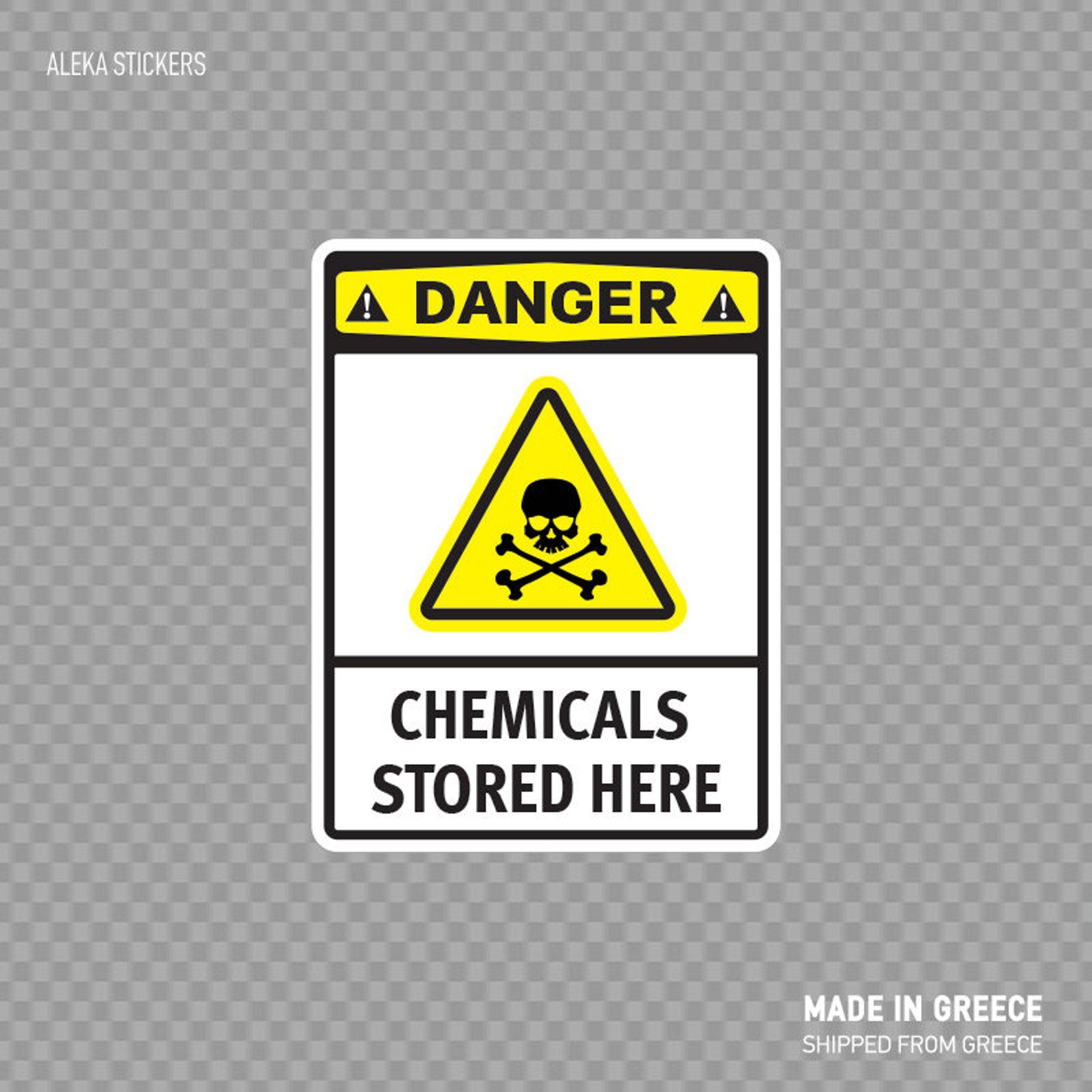 Decal Sticker Danger Chemicals Stored Here Information sign | Etsy