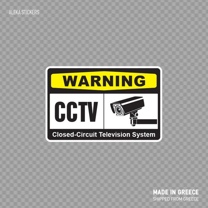 Decal Sticker Warning Cctv Video Surveillance Closed-circuit Television ...