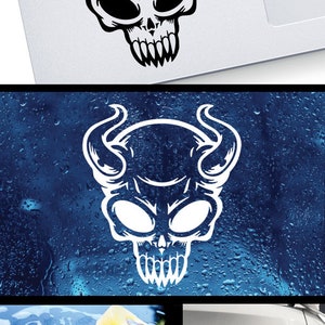 Decal Sticker Devil Skull Extreme Badness Evil Devil Satan Demon Hell ...