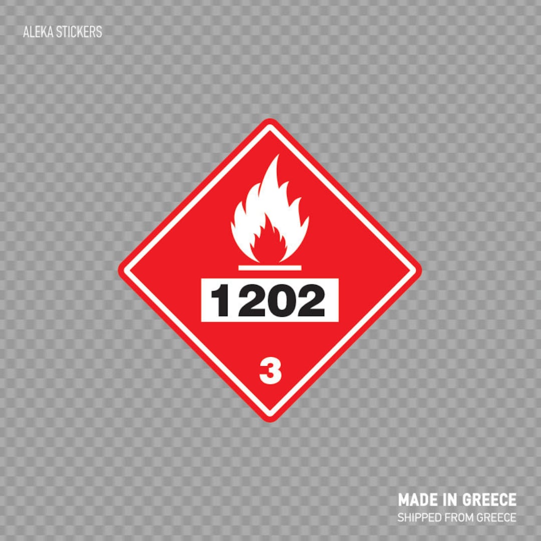 Decal Sticker Hazard Class 3 Gas Oil Diesel Fuel Heating Oil Flammable ...