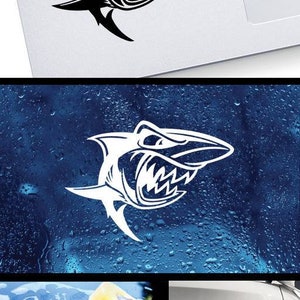 Decal Sticker Cartoon Shark Bite Attack Boat Jet Ski Surfboard ...