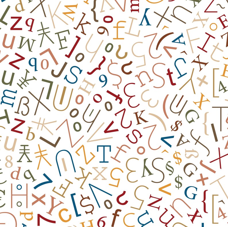 Mosaic Typography Letters Composition for Textile Prints or - Etsy