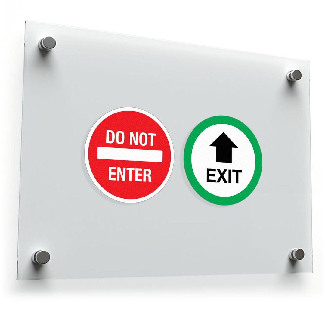 Do Not Enter & Exit Vinyl Stickers Bold Directional Sign Decals for ...