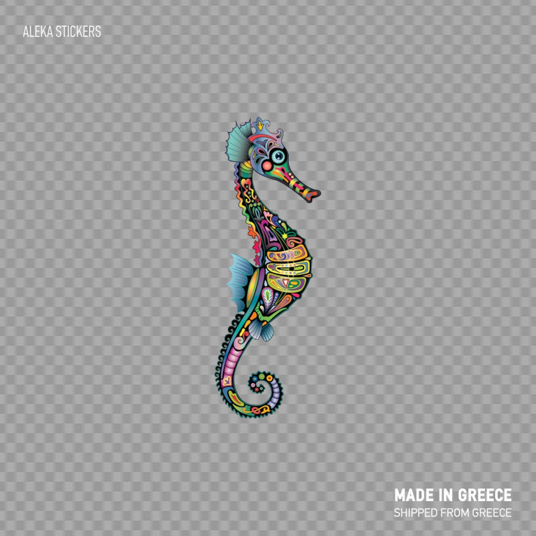 Decal Sticker Colorful Seahorse Sea Boat Fishing Store Jet Ski ...