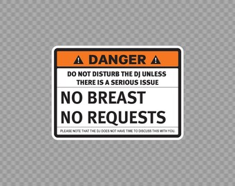 No Requests Dj Sticker - Etsy