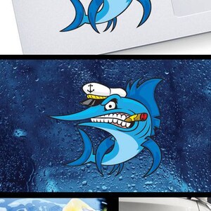 Decal Sticker Captain Marlin Boat Decoration Fishing - Etsy