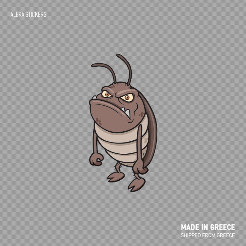 Decal Sticker Cockroach Cartoon Disgusting Insect Fear Angry Top ...