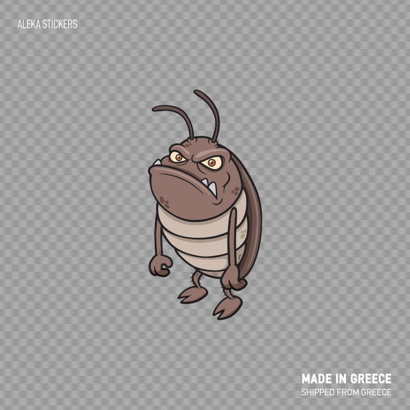 Decal Sticker Cockroach Cartoon Disgusting Insect Fear Angry Top ...