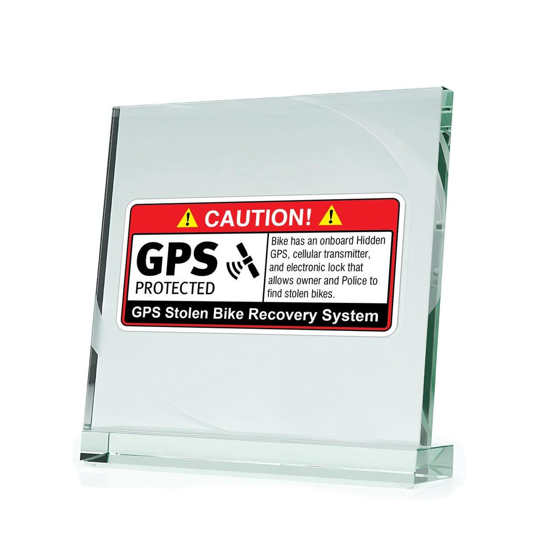GPS Protected Bike Sticker | Stolen Bike Recovery System Decal ...