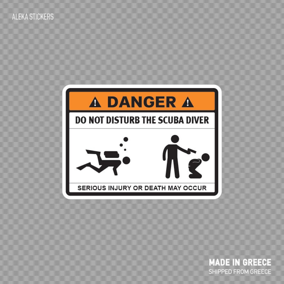 Decal Sticker Do Not Disturb the Scuba Diver Apnea Deep Water Diving ...